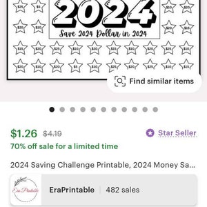 2024 Saving Challenge Printable, Save 2024 in 2024, 2024 Money Saving ...