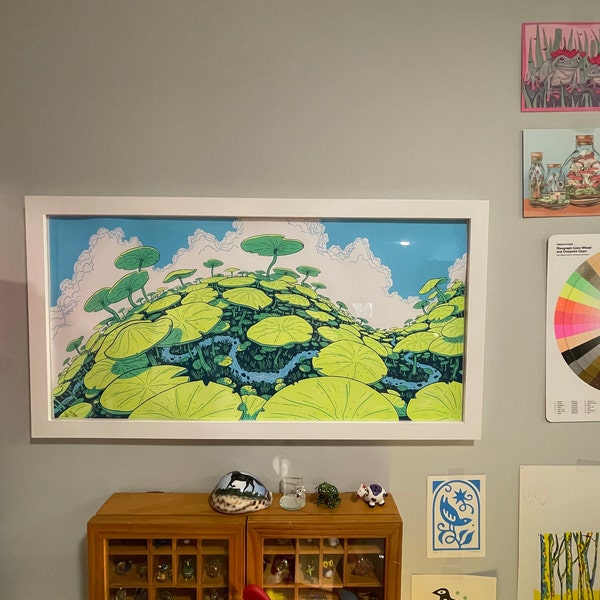 Lily Pad Art Print | Screen Print of a Forest of Lily Pads | Forest Art ...