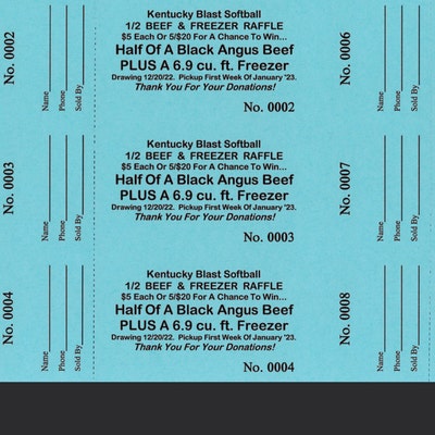 Custom Printed Raffle Tickets for Your Fundraiser Your Choice of Card ...