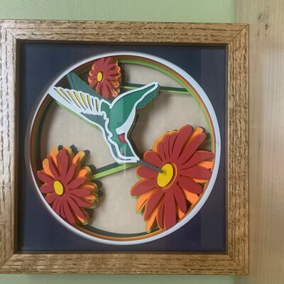 3D Hummingbird SVG Layered Hummingbird Svg Hummingbird Shadow Box Svg ...