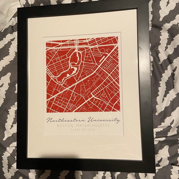 Personalized University Map, Custom Map, College Campus, Dorm Decor ...