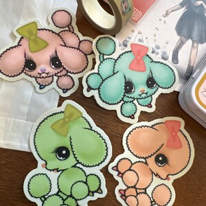 Rainbow Vampoodle Sticker Set 4 Matte Vinyl Vampoodle Stickers by Mab ...