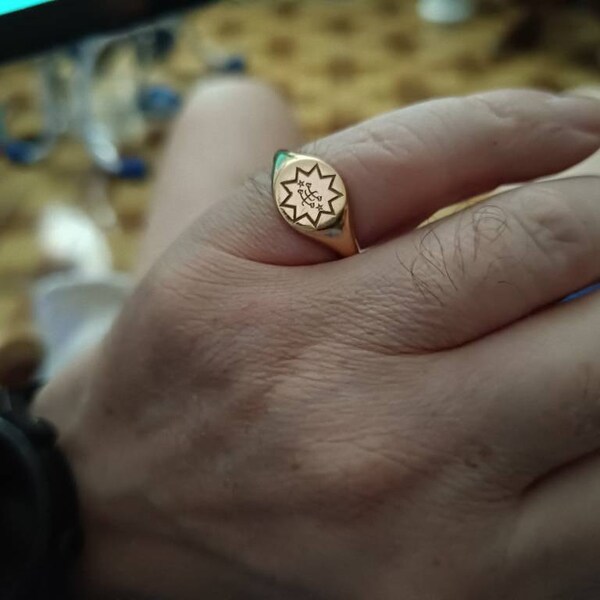 Baha'i Ring Baha'i Jewelry Nine Pointed Star Ring of Declaration Baha'i ...