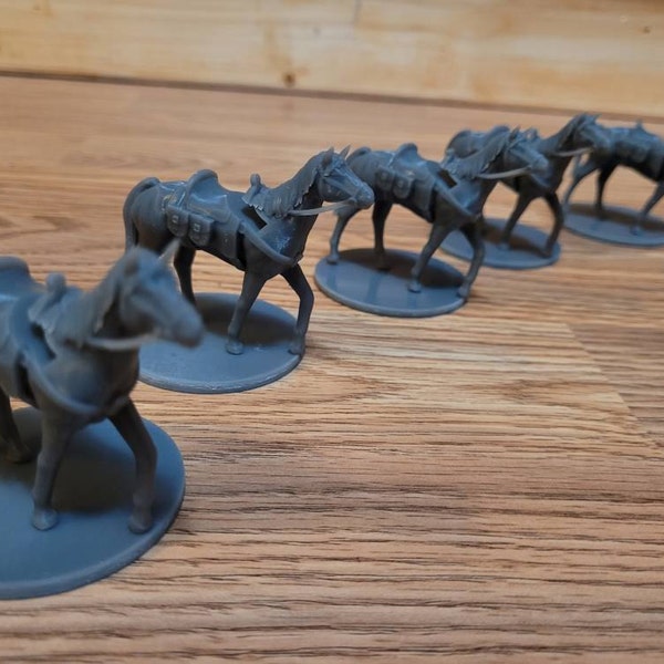Riding Combat Horse Mounts (set of 5) W/ Miniature Slot, Dnd Mini Mount ...