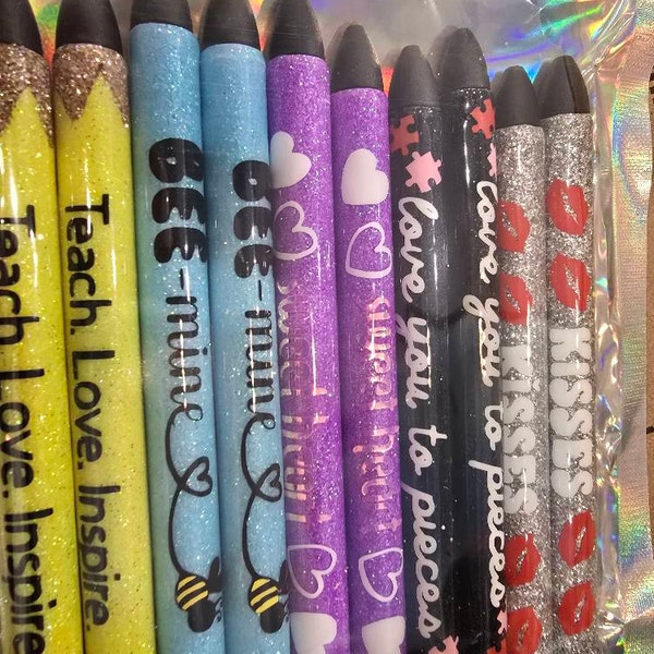 Valentine’s Day Pens | Conversation Pens | Glitter Pens - Etsy