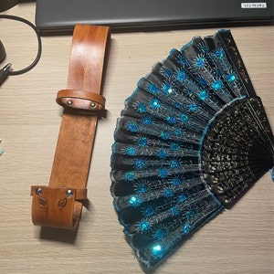 Fan Holder, Leather Fan Holster for Belt, Hand Fan Belt Holster, Summer ...