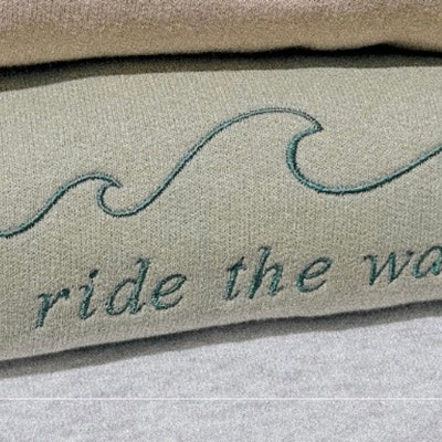 Wave Embroidery Design, Ocean Embroidery, Surf Embroidery File, Seaside ...