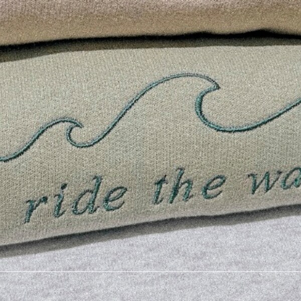 Wave Embroidery Design, Ocean Embroidery, Surf Embroidery File, Seaside ...