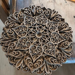 Laser Cut Multilayer Mandala Panel SVG Template 3D Layered Vector ...