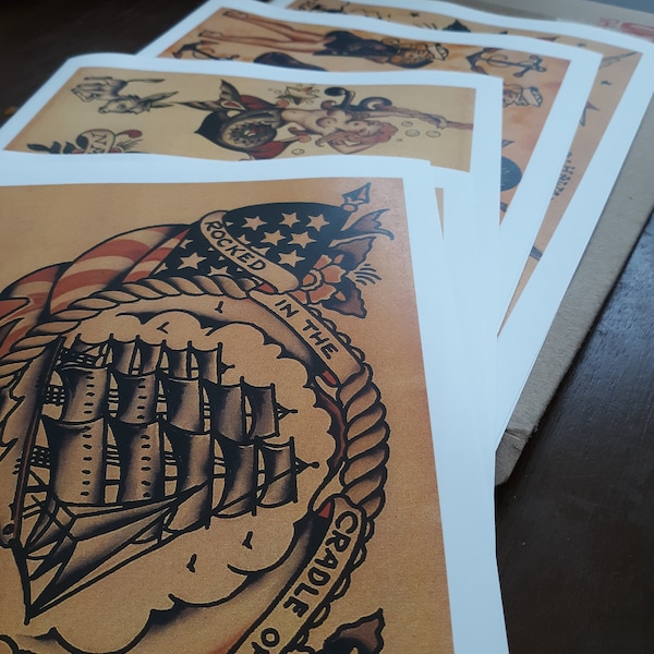 14.5" X 11" Sailor Jerry Military 8 Page Tattoo Flash Set - Etsy