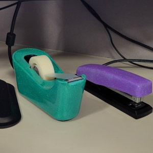 6 Piece Glitter Resin Office Supply Set Resin Scissors Resin Stapler ...