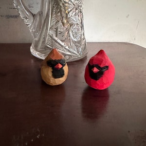 Handmade Cardinal Wood Carving Bird Figurine Cardinals Wood Cardinal ...