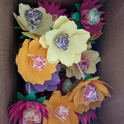 Paper Flower Gift Box SVG Template Happy Birthday & Love You - Etsy