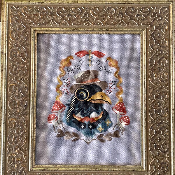 Doctor Crow Cross Stitch Pattern, Raven Color Chart, Embroidery Sample ...