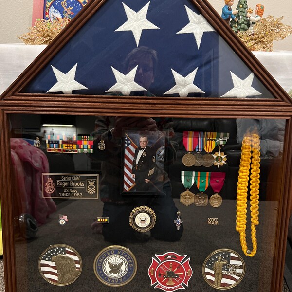 Handcrafted Air Force Cmsgt Shadowbox - Military Shadowbox- Retirement ...