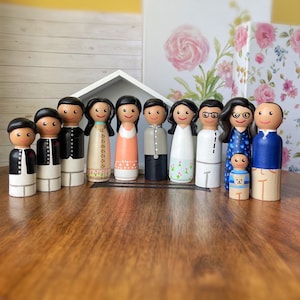 6pcs Giant Peg Dolls 4inch Peg People Peg Family Doll - Etsy