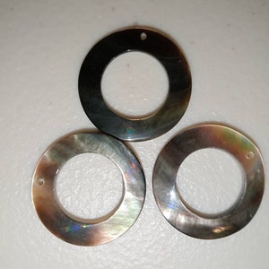 AAA, 3.5inch / 9cm, Gold / Black Mother of Pearl Shell Natural Cut, MOP ...