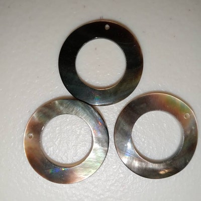 AAA, 3.5inch / 9cm, Gold / Black Mother of Pearl Shell Natural Cut, MOP ...