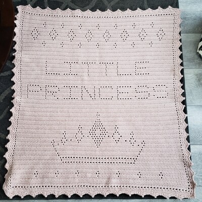 Crochet Blanket Pattern Little Princess Filet Blanket PDF, Uk and Us ...