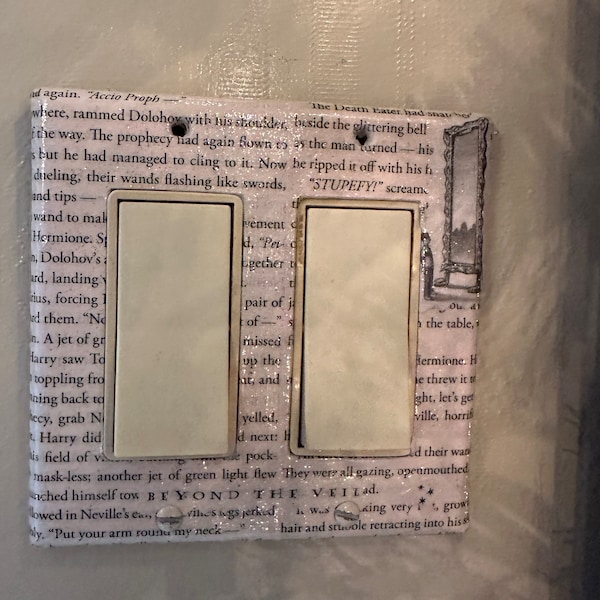 Book Page Wall Light Switch Plate With PICTURE, Light Switch Cover ...
