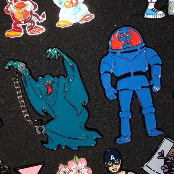 Villains Enamel Pins - Creeper Phantom Shadow Red Beard Tar Monster ...