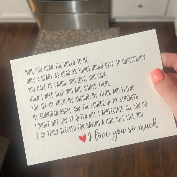 I Love You so Much Mothers Day Card for Mom, Appreciation Card, Mom ...