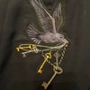 Raven Patch Steampunk Black Raven With Brass Skeleton Keys Flying ...