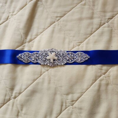 Beach Wedding, Beach Wedding Sash, Starfish Sash, Aqua Sash, Bridal ...