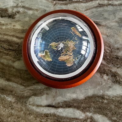 Flat Earth Map Dome Display Model Wood Base, Acrylic Dome, Gift - Etsy