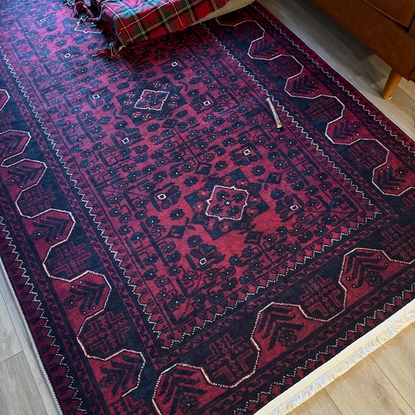 Terracotta Multi Color Persian Style Traditional Rug Pink Navy Vintage ...