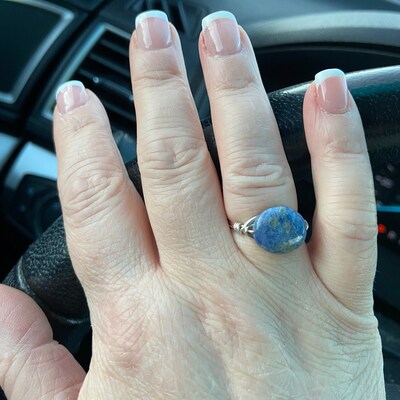 Shell Ring Blue Striped Shell Ring Mother of Pearl Rings. - Etsy