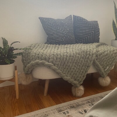 Chunky Rug Chunky Knit Carpet Giant Knit Throw Jumbo Knit - Etsy