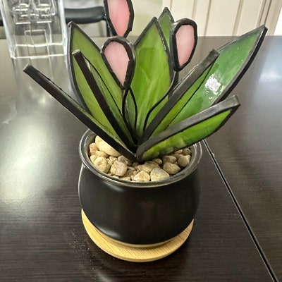 3D Stained Glass Succulent With Pot - Etsy