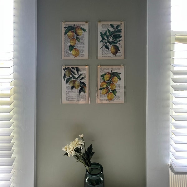 Lemon Themed Dictionary Prints - Etsy