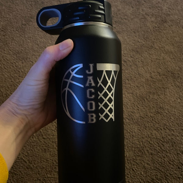 Personalized Basketball Water Bottles - Custom Engraved 32oz Stainless ...