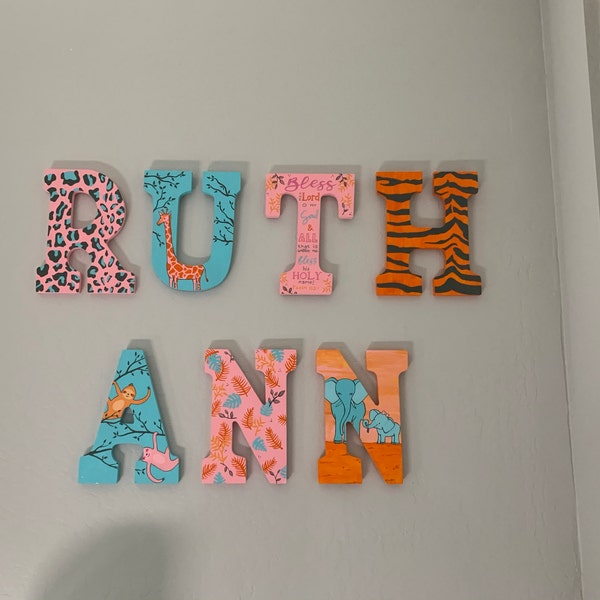 Custom, Hand-painted, 9" Hanging Name/letters - Etsy