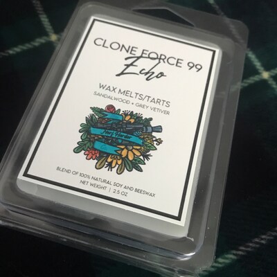 WAX MELT Clone Force 99: Echo 2.5 Oz Amber Noir Grey Vetiver - Etsy