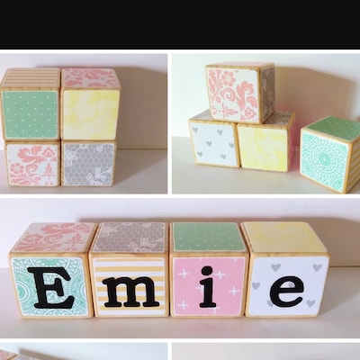 Custom Name Blocks // Wooden Name Blocks // Personalised Baby Gift - Etsy