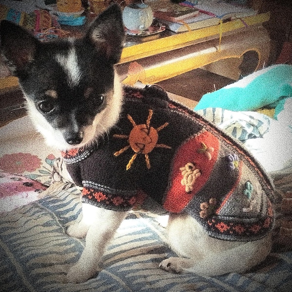 ROYAL PURPLE and GRAY Color Zip up Dog Sweater. All Sizes X0 8 Handmade ...