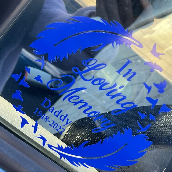 In Loving Memory Vinyl Decal, Customized Name and Date Sticker, Tribute ...