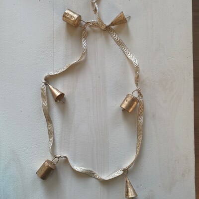 Bells on String With 6 Rustic Vintage Cow Bells and Multicolored ...