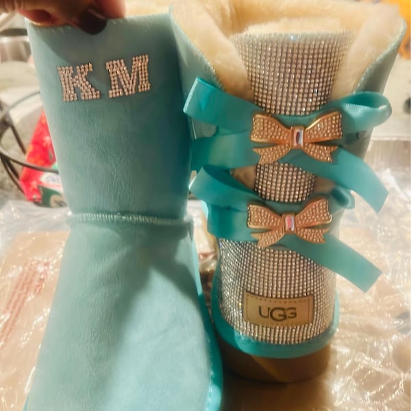 UGG Custom Bling UGG Boots With Bling 2 Bows OR 3 Bows, Rhinestone Ugg ...