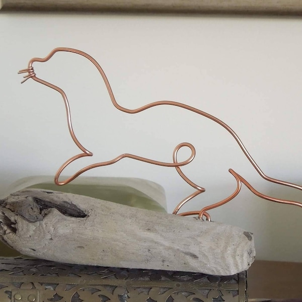Handmade Wire Otter on Wood: Personalised Gift for Otter Lovers - Etsy UK