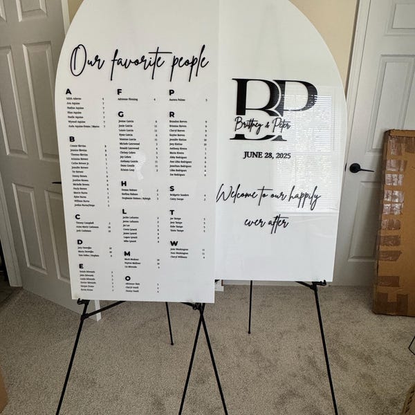 Arch Seating Chart Large Wedding Seating Chart Arched Panel With Custom ...