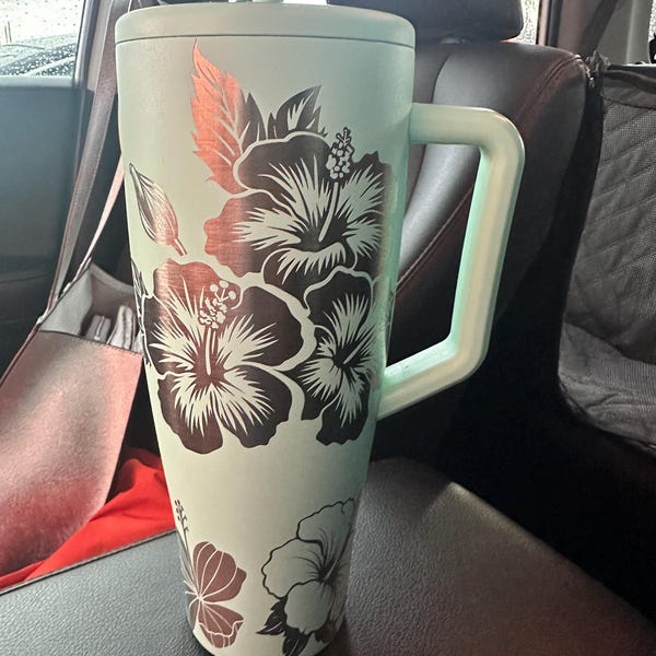 Laser Engraved Stanley Tumbler Etched Seafoam Stanley Quencher Summer Beach Engraved Stanley Cup ...