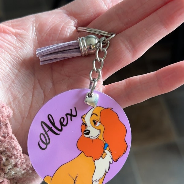 Lady! Lady and the Tramp! Disney Inspired Personalised Keyring ...