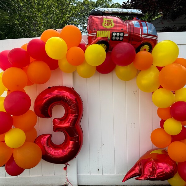 Fire Engine Balloon 40, Fire Truck Balloon, Fire Department, Fireman ...
