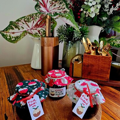 100 X Fabric Jam Jar Tops Wedding Jam Covers 3 Sizes Avalible Twine ...