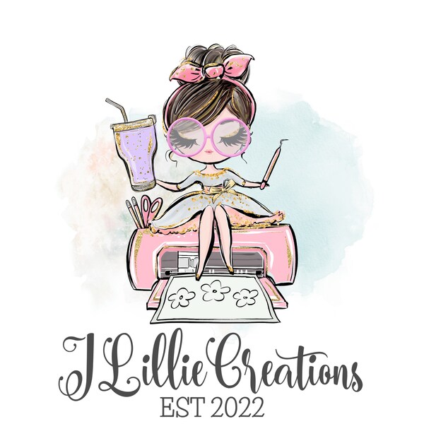 Craft Girl Logo, Crafty Girl Logo, Craft Shop Logo, Editable Craft Lady ...