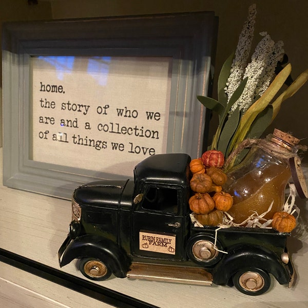 Fall Metal Truck Tiered Tray Decor Fall Personalized Truck Decor ...